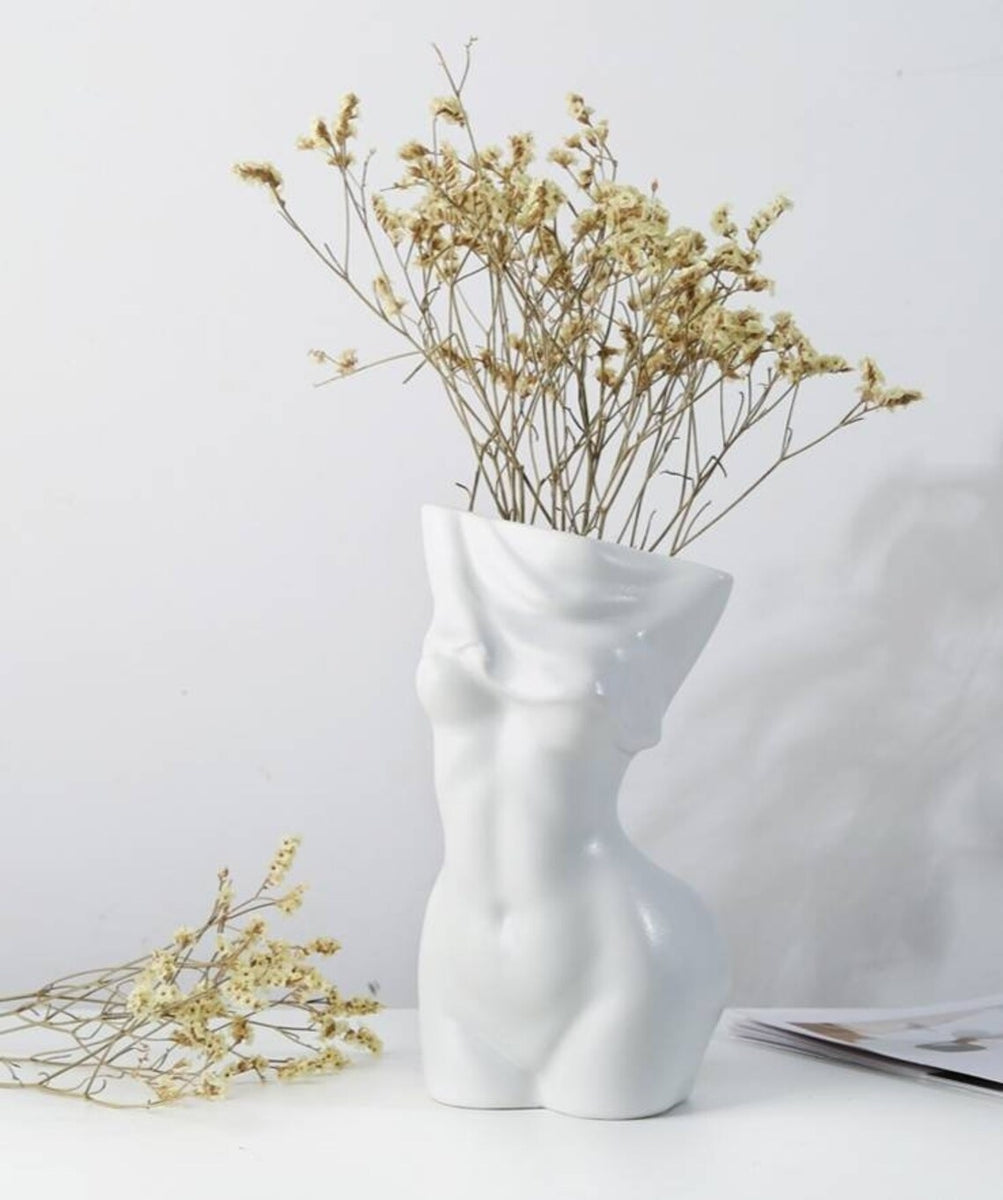 Ceramic women's body vase | female body shape flower vase – DreHomeCrafts